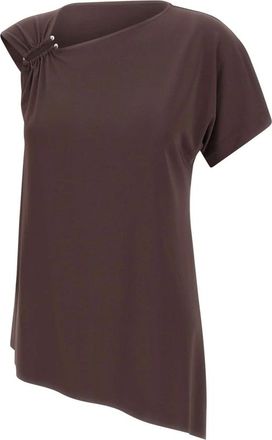 Kaos Kaos, Femme, Tops, Brun, Taille: 44 FR Asymmetric Stretch Blouse