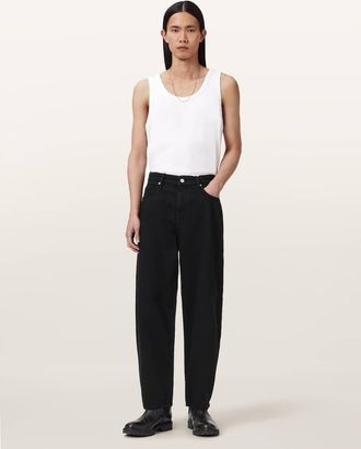 AllSaints Curve - Jeans in verwaschenem Schwarz