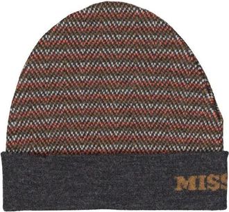 Missoni Caps & M&uuml;tzen - Textured Wool Hat With Ribbed Trim - Gr. ONE SIZE - in Grau - f&uuml;r Damen