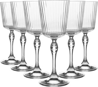 Bormioli Rocco 6 Stück America g20s Cocktail-Gläser-Set - Vintage Art Deco Cocktail Weinstielglas Glas - 250ml