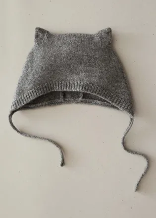 Mango Bonnet 100 % cachemire avec liens gris - Home - 3-6 mois - MANGO HOME