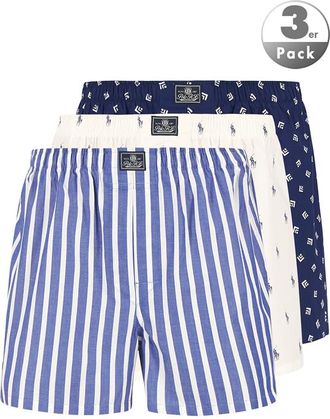 Polo Ralph Lauren Herren Boxershorts blau Reine Baumwolle Gemustert,Gestreift