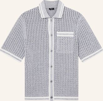 Reiss Reiss Strickhemd Through Regular Fit blau