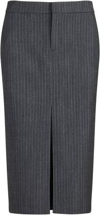 Saison 1865 Jupe de tailleur midi ray&eacute;e Baline