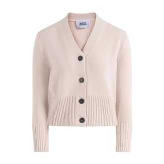 Alpha Studio Cardigan M Lunga - - Knitwear - Damen - Beige - XL