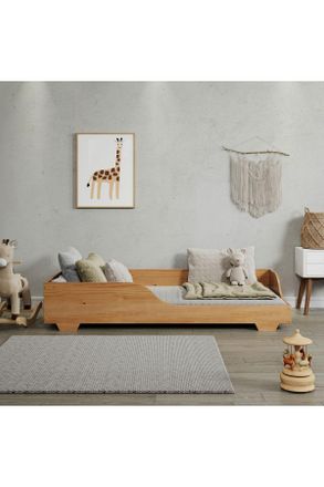 MID.YOU Mid.you Bodenbett, Honig, Holz, Kiefer, massiv, Höhe ca. 20 cm, 90x200 cm, FSC MIX, bodentiefer Einstieg, Kinder- & Jugendzimmer