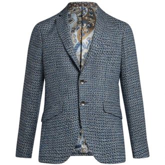 Etro Homme, Vestes, Bleu, Taille: L Veste Jacquard Crois&eacute;e
