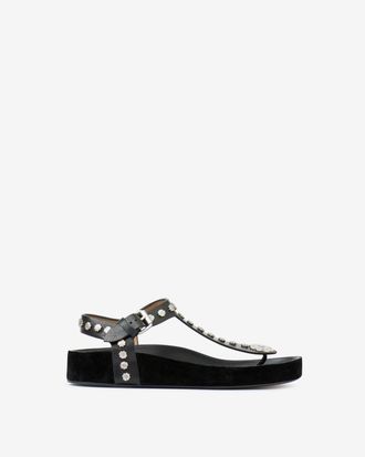 Isabel Marant Sandales Enore - Femme - Noir Et Argent&eacute; - Taille36 - Isabel Marant