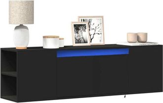 vidaXL Vidaxl - Meuble tv mural avec lumi&egrave;res led noir 135x31x39,5 cm