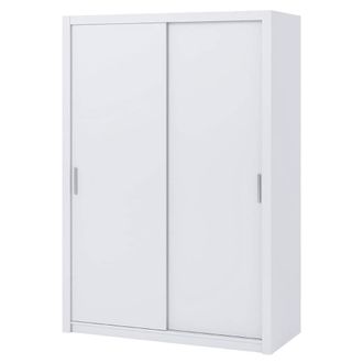 Selsey Rinker - Kleiderschrank/Schwebet&uuml;renschrank 2-t&uuml;rig optional mit Spiegel, 150 cm (Wei&szlig; Matt ohne Spiegel)