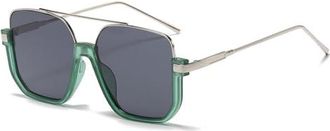 Generic Lunettes De Soleil M&eacute;tal Grand Cadre Hommes Et Femmes Rue Photographie Vacances(Green)