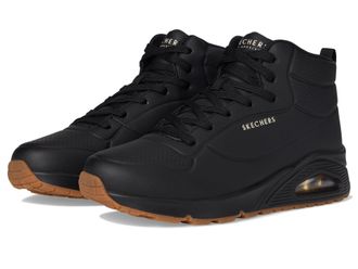Skechers Damen UNO-Stand High Sneaker, Schwarz/Schwarz, 35.5 EU