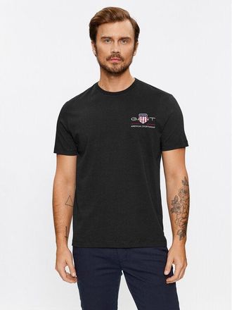 GANT T-Shirt Reg Archive Shield Emb Ss 2067004 Schwarz Regular Fit