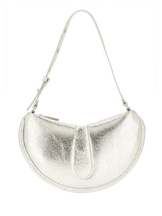 Themoir&egrave; Womens Bag Ebe Silver Palm Fiber Shoulder