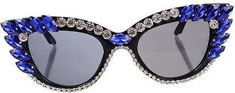 SOLUSTRE Lunettes de Soleil Orn&eacute;es de Cristaux pour Femme Accessoires Photo L&eacute;gers pour F&ecirc;tes Anniversaires Mode et Confort Portable