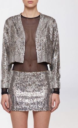 Dsquared2 Veste courte en laine &agrave; paillettes et col en V