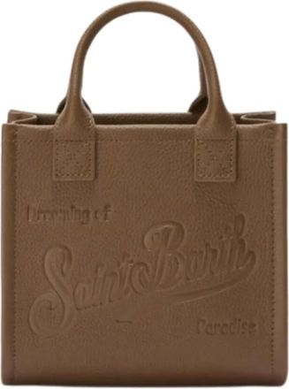 MC2 Saint Barth mini sac à main à logo embossé - Marron