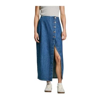 Pepe Jeans London Eleganter Midi-Rock mit Schlitz - - Skirts - Damen - Blau - S