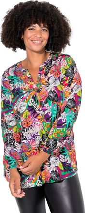 Angel Of Style Damen große Größen Übergrößen Plus Size Tunika, Animal-Patchprint, Langarm violett 52 837435832-52