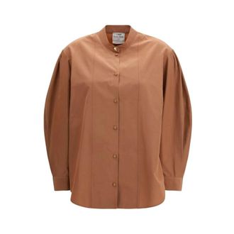 Forte_Forte Femme, Blouses et Chemises, Brun, Taille: 40 FR Polyester Casual Shirt