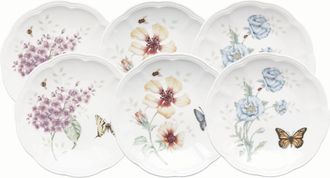 Lenox 817046 Butterfly Meadow 6-teiliges Tidbit-Teller-Set, Wei&szlig;, 1,4 kg