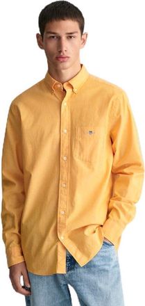 GANT Herren Reg Cotton Linen Shirt REG Cotton Linen Shirt, Medal Yellow, L