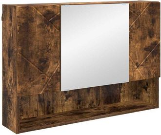 vidaXL Badezimmer-Spiegelschrank mit T&uuml;r R&auml;uchereiche 80 x 17 x 55 cm vidaXL