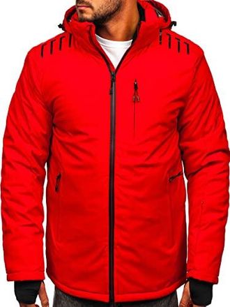 BOLF Homme Veste dhiver pour veste de ski veste de snowboard avec fermeture? glissi?re et poignets de capuche loisirs de plein air 6580 Rouge S [4D4]