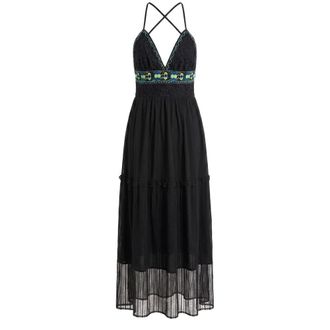 Trussardi Spitzen-Maxikleid mit V-Ausschnitt - - Dresses - Damen - Schwarzk - S