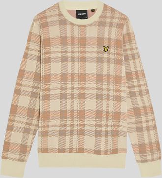 Lyle & Scott Karo-Muster Rundhals-Pullover - Gelb