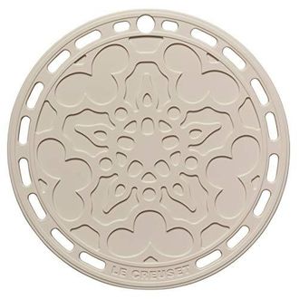 LE CREUSET Le Creuset Untersetzer Tradition aus Silikon, Hitzebeständig bis 250°C, Ø 20 cm, Meringue, 42401207160000