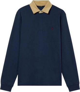 Brooks Brothers Polo avec col en velours c&ocirc;tel&eacute; - Homme - Tops - Bleu - Taille: XL