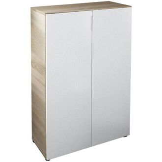 Dmora Armoire à usages multiples Dlel, Armoire auxiliaire à 2 portes, Armoire à chaussures basse avec 6 étagères, Range-chaussures bas, 70x36h103 cm, Chêne