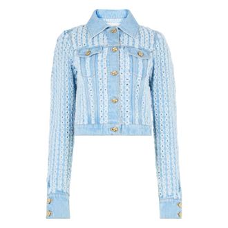 Nina Ricci Femme, Vestes, Bleu, Taille: 44 FR Denim Trucker Jacket