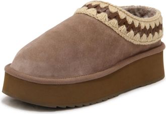 Mou Femme, Chaussures, Beige, Taille: 41 EU Platform Clog Suede Leather