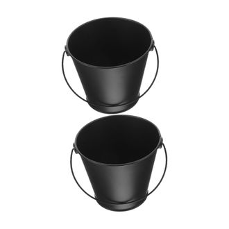 BESPORTBLE 2 St&uuml;ck Metall Grillfett Auffangbeh&auml;lter F&uuml;r Grill Outdoor BBQ Kompakt 5,6x5,6x4cm Schwarz Langlebiger Metalleimer F&uuml;r Fett Und &Ouml;lauffang