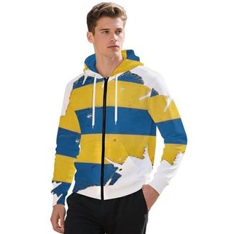 Generic Veste &Agrave; Capuche Homme Enti&egrave;rement Zipp&eacute;e Ukraine Imprim&eacute; Drapeau Doublure Int&eacute;rieure Souple Et Extensible Coupe Ajust&eacute;e L&eacute;g&egrave;re Et Chaude Trois en Un V
