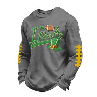 Generic Haut &agrave; manches longues pour homme - Col rond d&eacute;grad&eacute; - L&eacute;ger et respirant - Col rond - Confortable - Doux au toucher, gris, 3XL