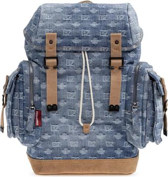 Dsquared2 Homme, Sacs, Bleu, Taille: ONE Size D2 Monogram Backpack