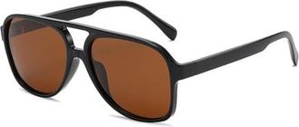 Generic Lunettes de soleil hommes et femmes grand cadre lunettes de soleil de conduite polaris&eacute;es de vacances personnalis&eacute;es(Brown)