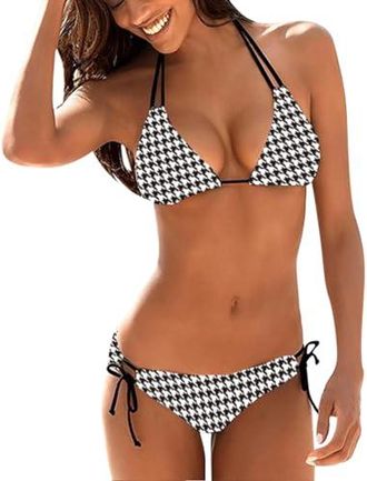 Generic Ensemble bikini pour femme &eacute;l&eacute;gant et sexy - Deux pi&egrave;ces - Triangle - Col en V - Push Up - Bikini de plage - Maillot de bain ventre plat - Haut de bik