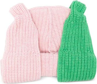 Charles Jeffrey Loverboy 062130205 Ribbed Knit Beanie - Pink