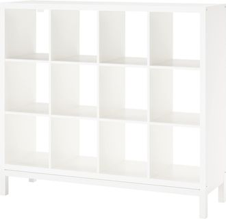 IKEA Ikea KALLAX Regal mit Untergestell, 147x129 cm, weiß/weiß