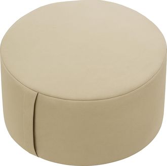 Relaxdays Meditationskissen, Yoga & Achtsamkeit, Bodenkissen, Bezug abnehmbar, HD: 13 x 33 cm, Zafu, Baumwolle, beige