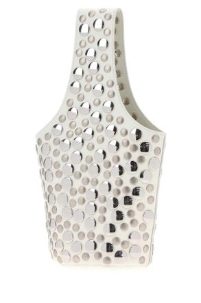 Khaite Womens Embellished Leather Livia Handbag Opticwhite Borse A Mano Bag