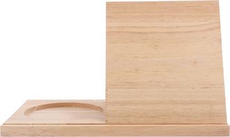 Cabilock Dreieckiger Holz Buchhalter mit Getränkehalter und Untersetzer Kompakter Tragbarer Schreibtisch Bücherständer Multifunktionales Regal für Kleine Räume