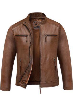 Amaci & Sons Lederjacke CICERO Lederjacke Echtleder Herren Biker Zipper Jacke