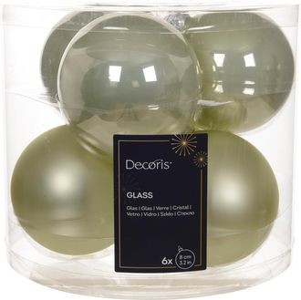 Kaemingk Weihnachtskugeln Glas 8cm 6 Stück - matt & glänzend - Große Christbaumkugeln Weihnachtsbaumkugeln für Weihnachten - Christbaumschmuck & Weihnachtsbaum