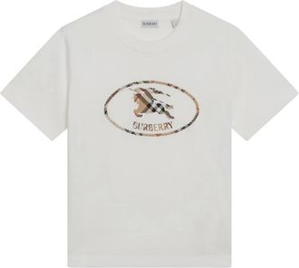 Burberry Femme, Tops, Blanc, Taille: 42 FR Frankie Big KS T-Shirt
