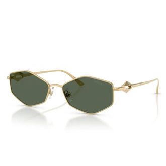 Jimmy Choo London unisex, Accessoires, Jaune, Taille: 55 MM Lunettes de Soleil Hexagonales en M&eacute;tal Vert Fonc&eacute;